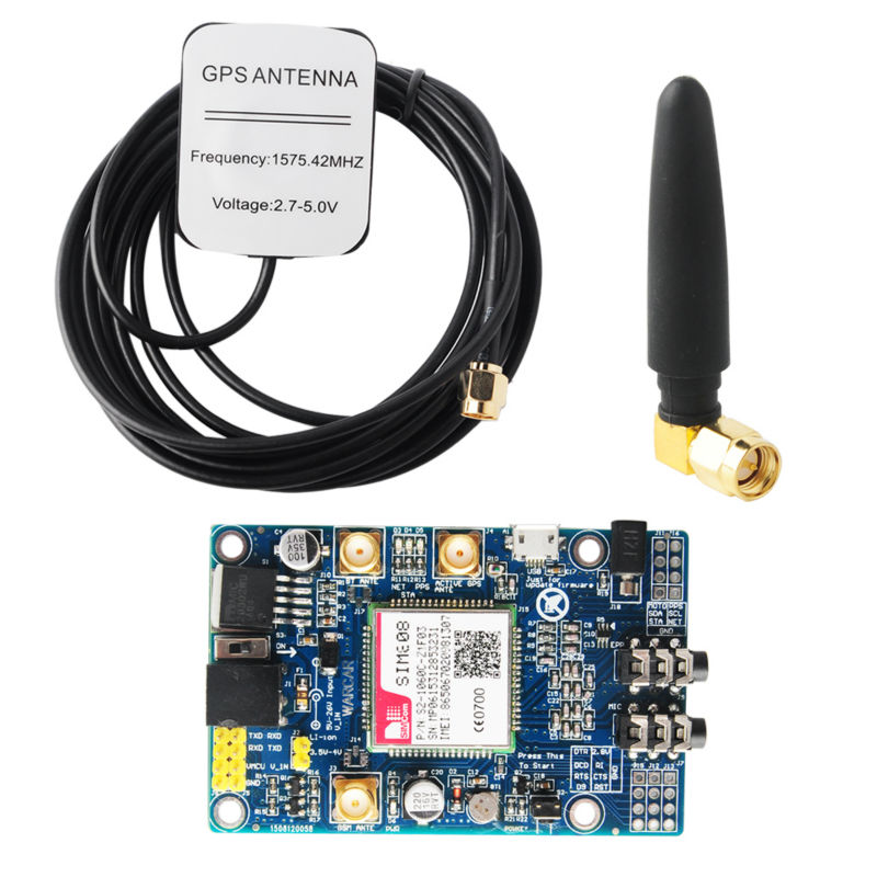 Narinco- SIM808 Module GSM GPRS GPS Development Board IPX SMA with GPS ...